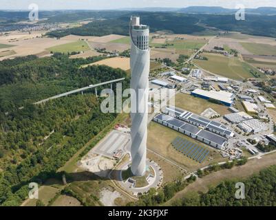 TK Elevator test tower, 246 metre high test tower for lifts, express ...