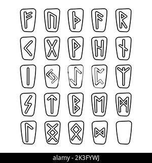 The Elder Futhark Runes. A set of Old Norse runes. The runic alphabet ...