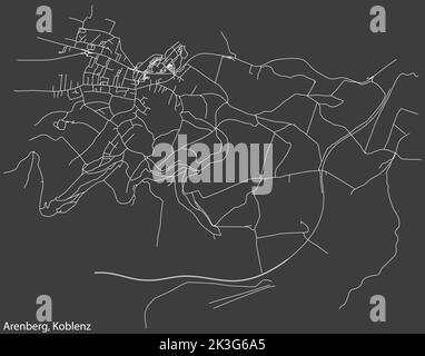 Street roads map of the ARENBERG QUARTER, KOBLENZ Stock Vector Image ...