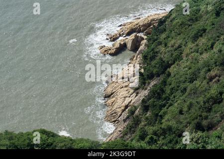 Spindrift and rocks by the sea, photo in Taizhou, Zhejiang, China Stock ...