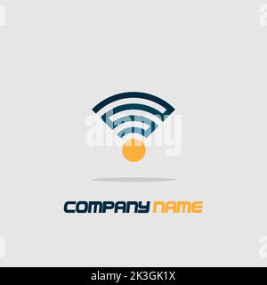 A wi-fi shaped company logo example on a white background Stock Vector ...
