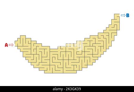 Not so easy Rectangle labyrinth with one entry and One exit (only one solution). Line maze game ...