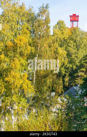 Pispala ridge and the red Pispala Shot Tower from Näsijärvi lake in ...