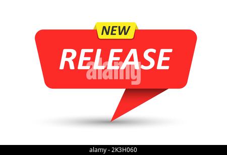 new release banner template. ribbon label sticker. sign Stock Vector ...