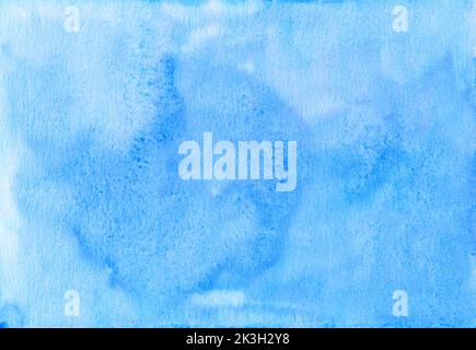 Watercolor watery light blue background painting. Hand painted ...