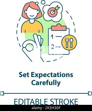 business expectations line icon, outline symbol, vector illustration ...