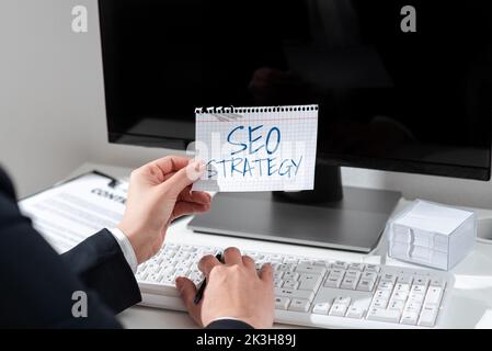 Inspiration showing sign Seo Strategy, Conceptual photo Techniques and ...