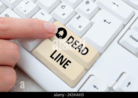 Writing displaying text Dead Line, Concept meaning Period of time by ...