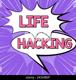 Writing displaying text Life Hacking. Concept meaning Simple and clever ...