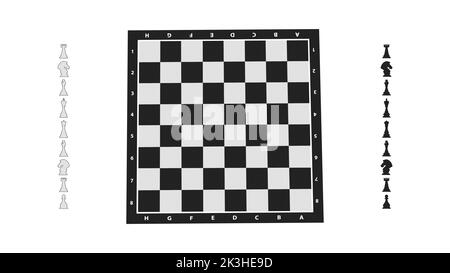 wooden chess board isolated on white background, vector illustration ...