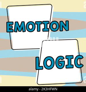 Text sign showing Emotion Logic. Business showcase Heart or Brain Soul or Intelligence Confusion ...