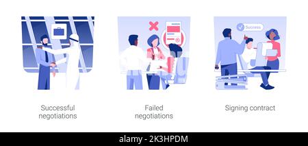 Failed negotiations isolated concept vector illustration. Group of ...