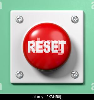 reset green button, 3D rendering isolated on white background Stock ...