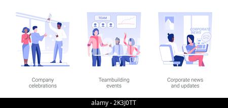 Teambuilding events isolated concept vector illustration. Group of ...