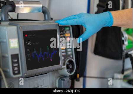 ECG heart medical monitoring equipment in the Accident and Emergency ...