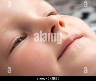 The face of a little caucasian girl with a nosebleed. Nosebleeds in ...