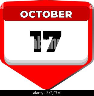 Icon calendar day - 17 October. 17th days of the month, vector ...
