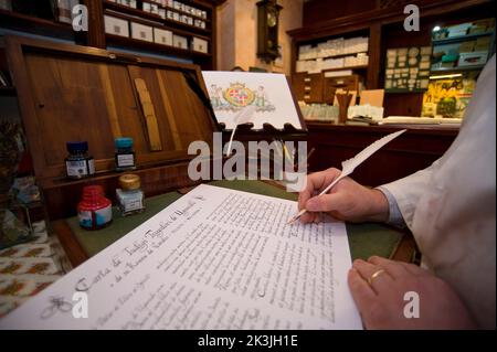 Scriptorum, Handwriting, Cagliari, Sardinia, Italy Stock Photo - Alamy