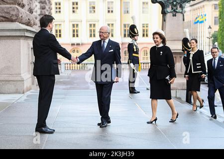 The Speaker Andreas Norlén, King Carl XVI Gustaf, Queen Silvia, Crown ...