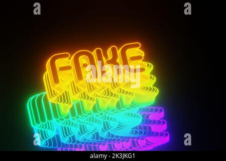 Illuminated beautiful Neon word News, Illustration Abstract 3d Render ...