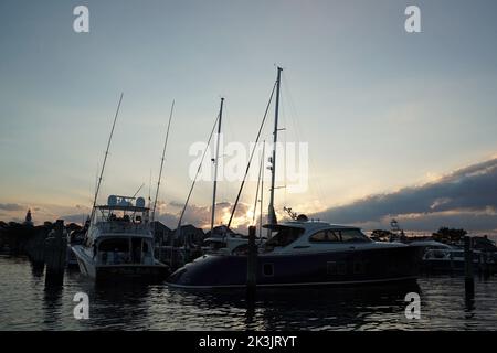nantucket harbor view at sunset panorama Stock Photo - Alamy