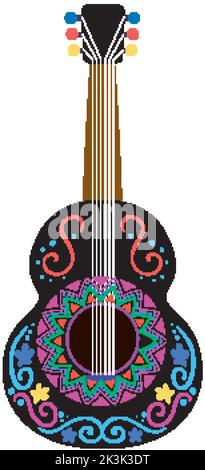 Day of the dead with Mexican vihuela illustration Stock Vector Image ...