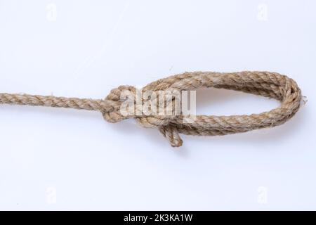 rope forming a raft knot by whip ,Balearic islands, Spain Stock Photo ...