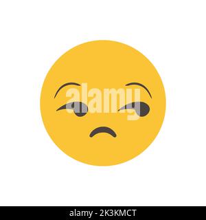 Dissatisfied, Meh, Unimpressed. Vector illustration. smiling emoticon ...