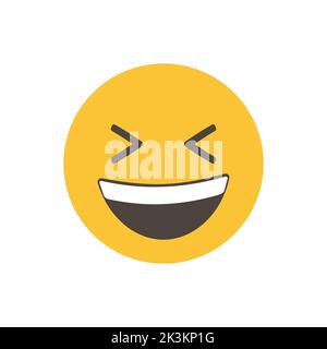 Grinning squinting face. 3D stylized vector icon. realistic emoticon ...
