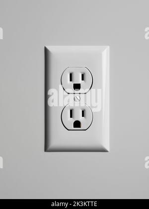 White electric plugs and outlet Stock Photo - Alamy