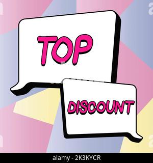 Text showing inspiration Top Discount. Word for Best Price Guaranteed ...