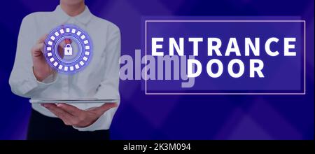 Inspiration showing sign Entrance Door. Business showcase Way in ...