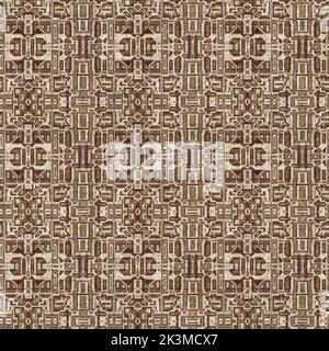 Sepia brown geometric canvas effect seamless texture. Material geo ...