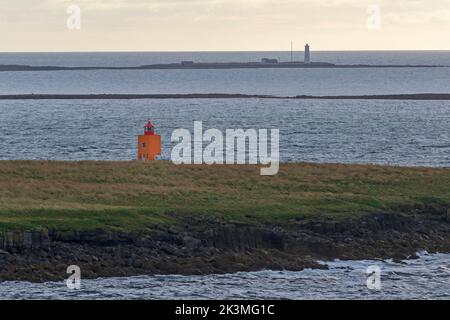 Engey Lighthouse, Reykjavik, Iceland Stock Photo - Alamy