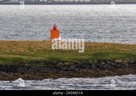 Engey Lighthouse, Reykjavik, Iceland Stock Photo - Alamy