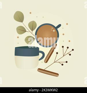 Seamless vector background with leaves. Simple vector drawing. Manual ...