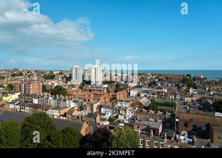 The residential tower blocks Kennedy House and Trove Court in the town ...