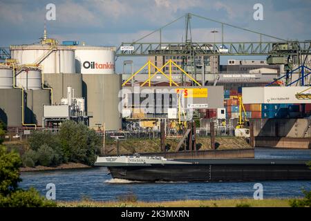 Duisburg ports, outer harbour, parallel port, container handling, on ...