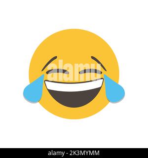 Face with tears of joy, haha emoji. funny yellow emoticon. realistic ...