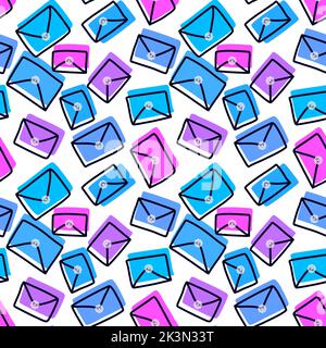 Winter envelope seamless Christmas letter with snowflakes pattern for ...