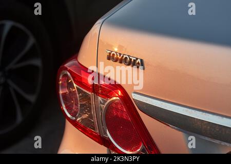 Toyota logo label closeup Stock Photo - Alamy