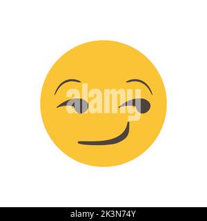 Flirting face, smug face, suggestive face. funny yellow emoticon. realistic emoticon. Isolated ...