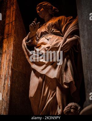 A vertical shot of the statues inside the Pantheon, Rome Stock Photo ...