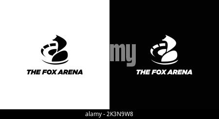 A vector of 'fox arena' logo design isolated in white and black ...