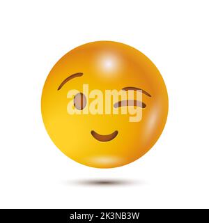Winky face signals a joke or a hidden meaning. funny yellow emoticon ...