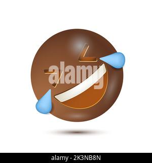 Rolling on the floor laughing. Vector illustration. smiling emoticon ...