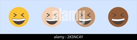 Grinning squinting face. Vector illustration. emoji. 3D emoticon for ...