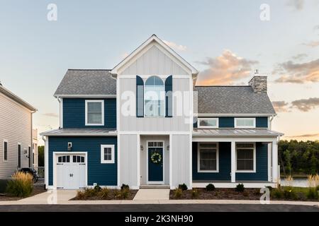Green car with twilight background Stock Photo - Alamy