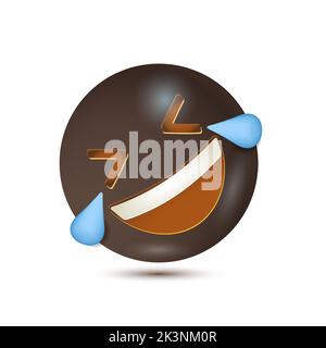 Rolling on the floor laughing. 3D stylized vector icon. emoji. isolated ...