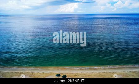 An aerial view of the Destenika beach in Greece, Halkidiki Stock Photo ...